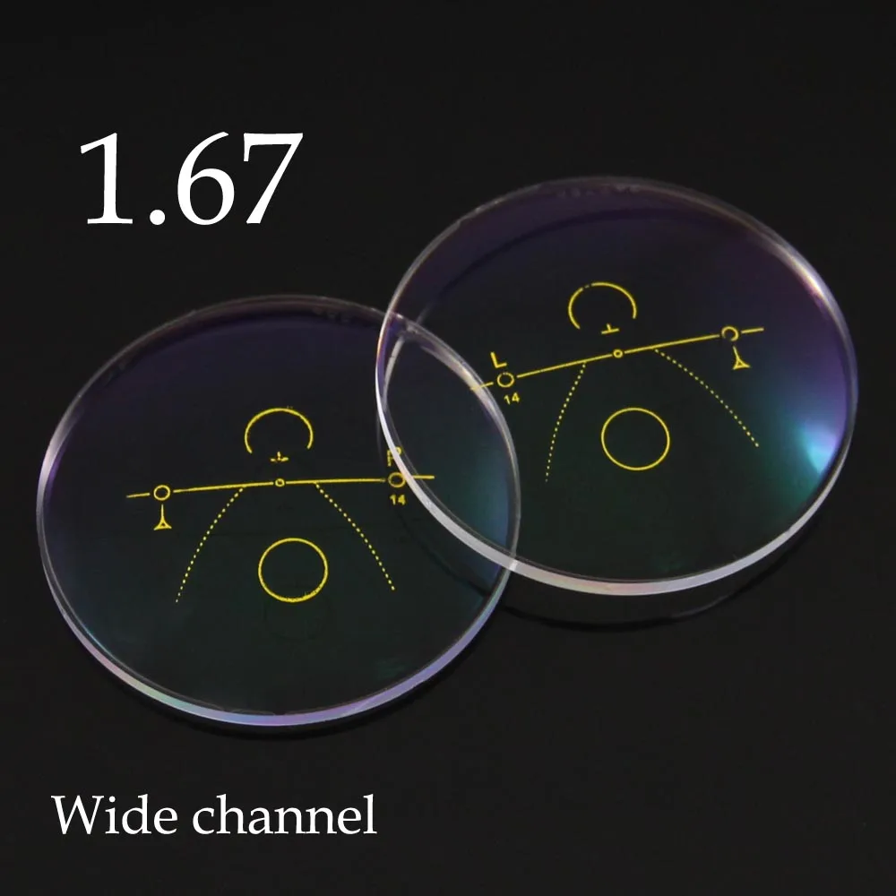 Ultra Thin 1.67 Inside Progressive Lenses Optical Glasses Wide Corridor ...