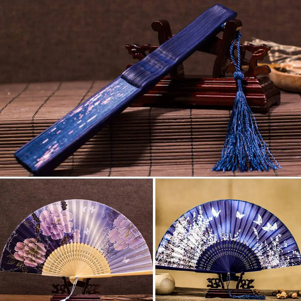 Classic Chinese Style Fan Dance Wedding Party Lace Silk Fabric Bamboo ...