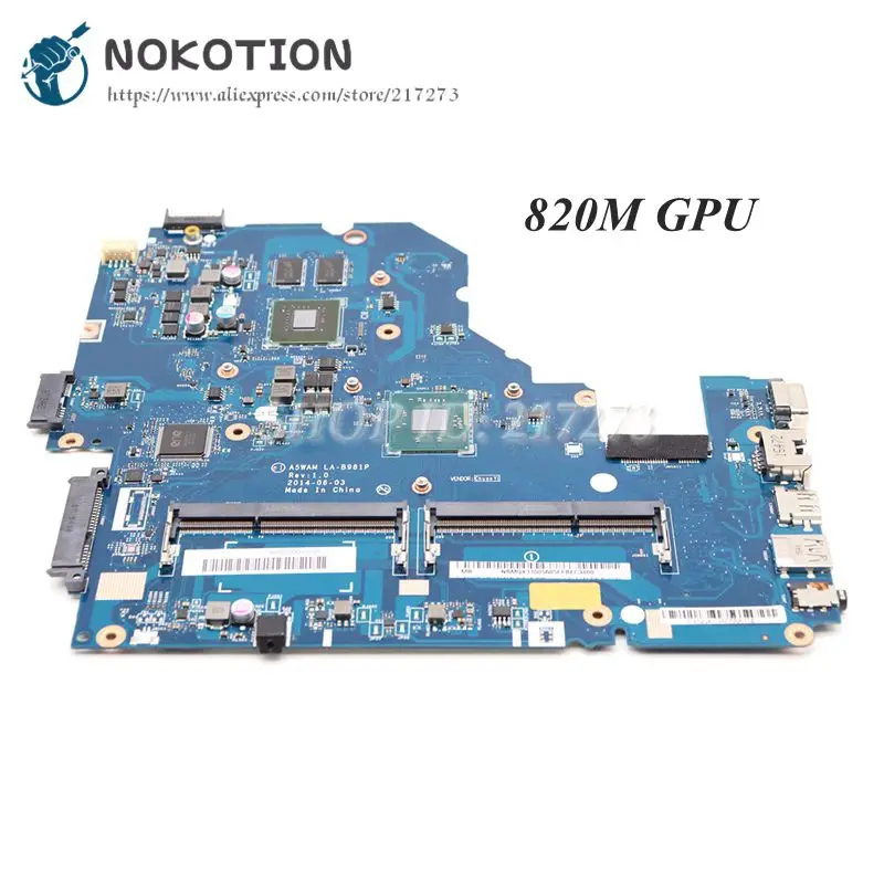NOKOTION Acer aspire E5 511 E5 511G 노트북 마더 보드 NBMQX11005 A5WAM 820M GPU ...