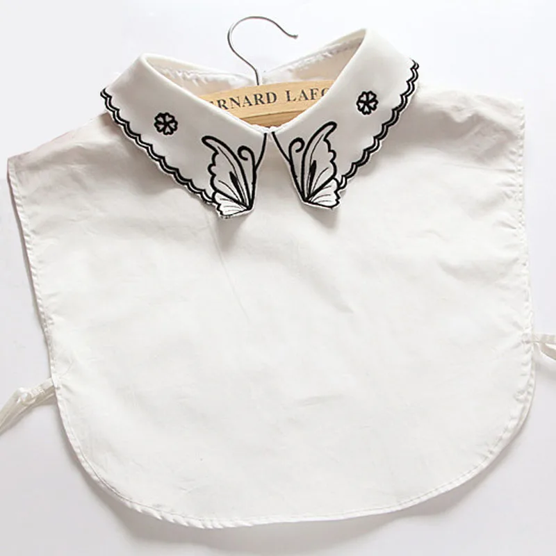 Fashion women shirt collar butterfly embroidery decorative collars ...