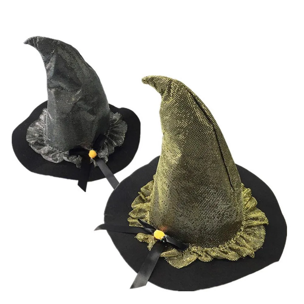 Adult Witch Hat Halloween Costume Head wear Double Layer Cosplay Party ...