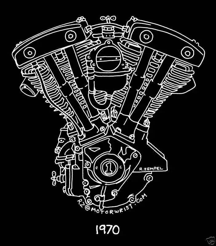 Knucklehead Motor Drawing