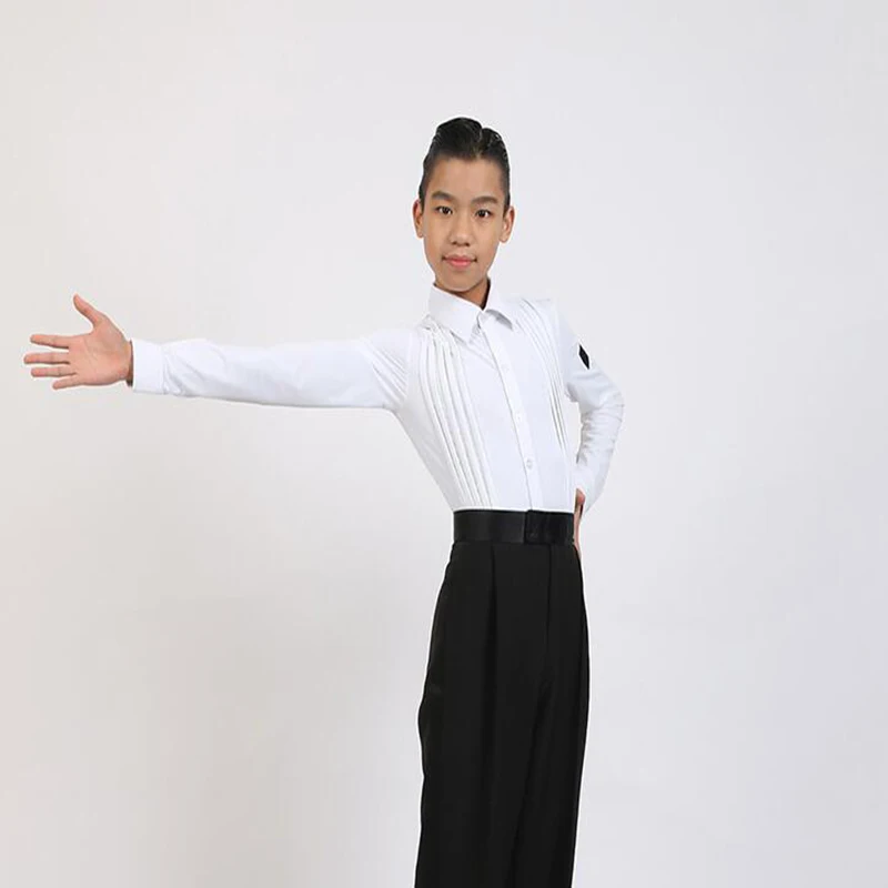 Boy Latin Shirts Dance top Ballroom Dancewear Men's Latin Dance ...