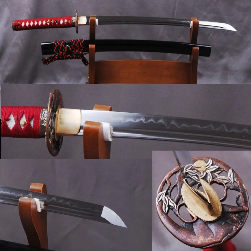 Full Tang 1095 Carbon Steel Clay Temper Blade Sharp Edge Japanese ...