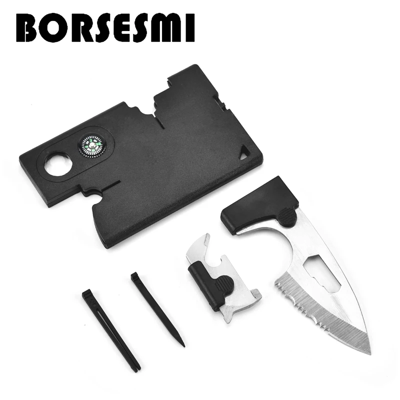 Hight quality multi function tool card with compass camping Life saving ...