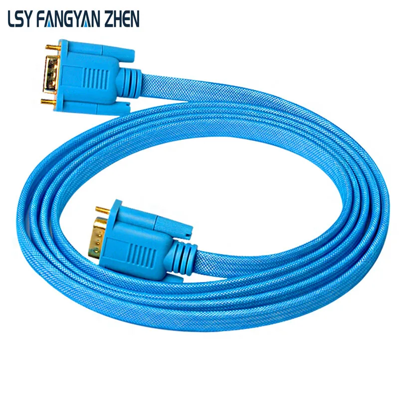 Bule Computer Monitor Braid VGA Cable Standard 15 Pin to Pin VGA Wire ...