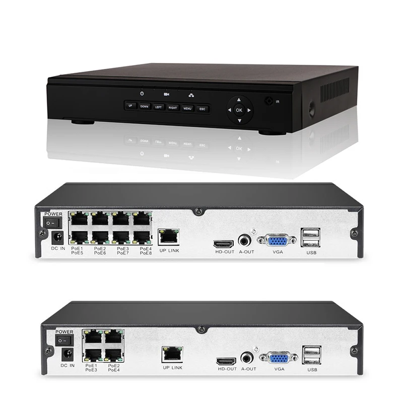 4mp Poe Network Video Recorder 48v Poe Nvr P2p 4poe 8poe H.265 Vga Hdmi ...