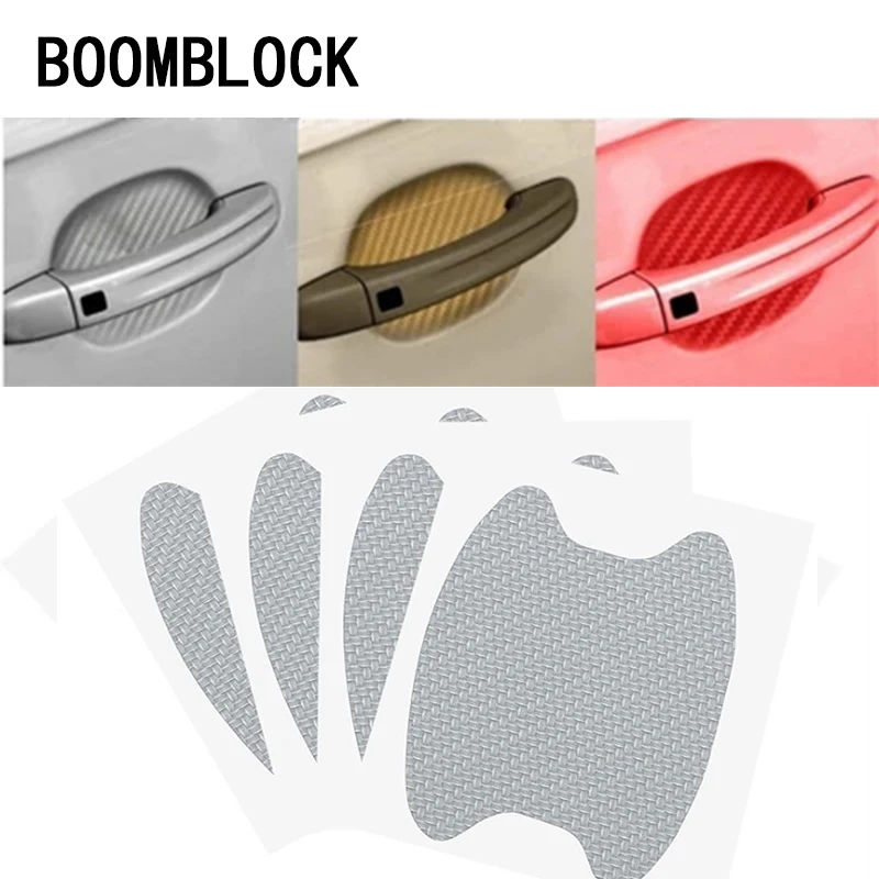 4Pcs Car Door Handle Carbon Fiber protection film Stickers for kia Ceed ...