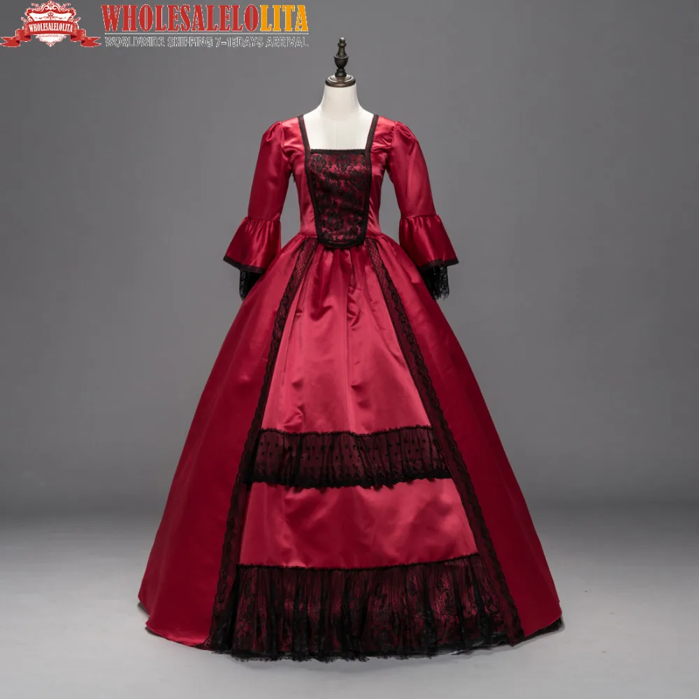 RED Marie Antoinette Renaissance Dress Ball Gown Steampunk Witch ...