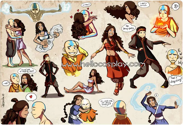 Free Shipping Avatar: The Last Airbender Aang Costume Aang's School ...