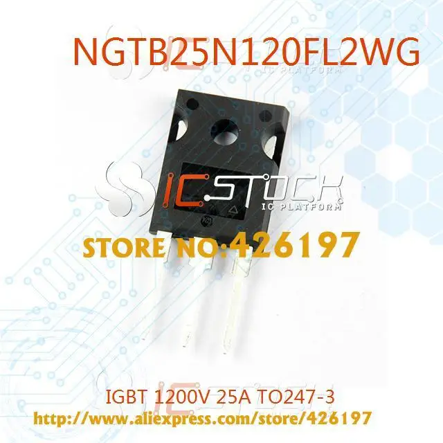 Free Shipping NGTB25N120FL2WG IGBT 1200V 25A TO247 3 25N120 NGTB25N120 3PCS|igbt module|igbt ...