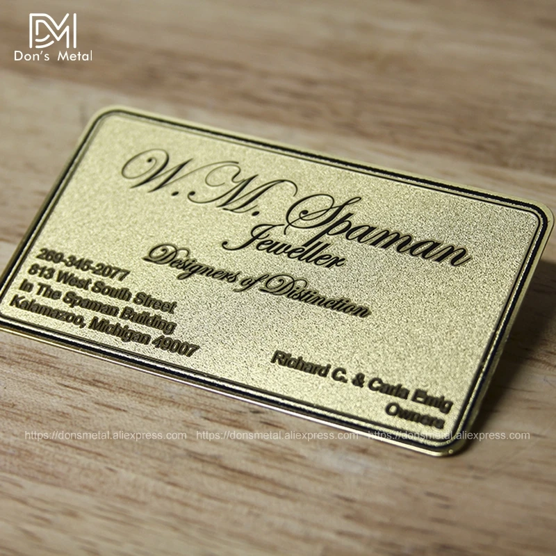 Frosted metal membership card plating gold stainless steel card custom ...