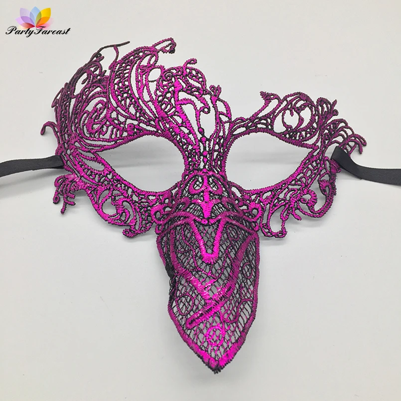 PF Sexy Lace Mask for Women Half Face Beak Masks for Halloween Party ...