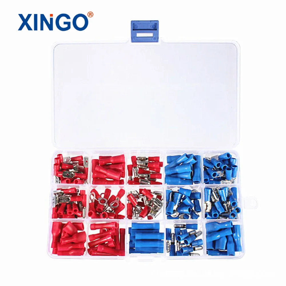200Pcs Assorted Insulated Spade Crimp Terminal Electrical Wire ...
