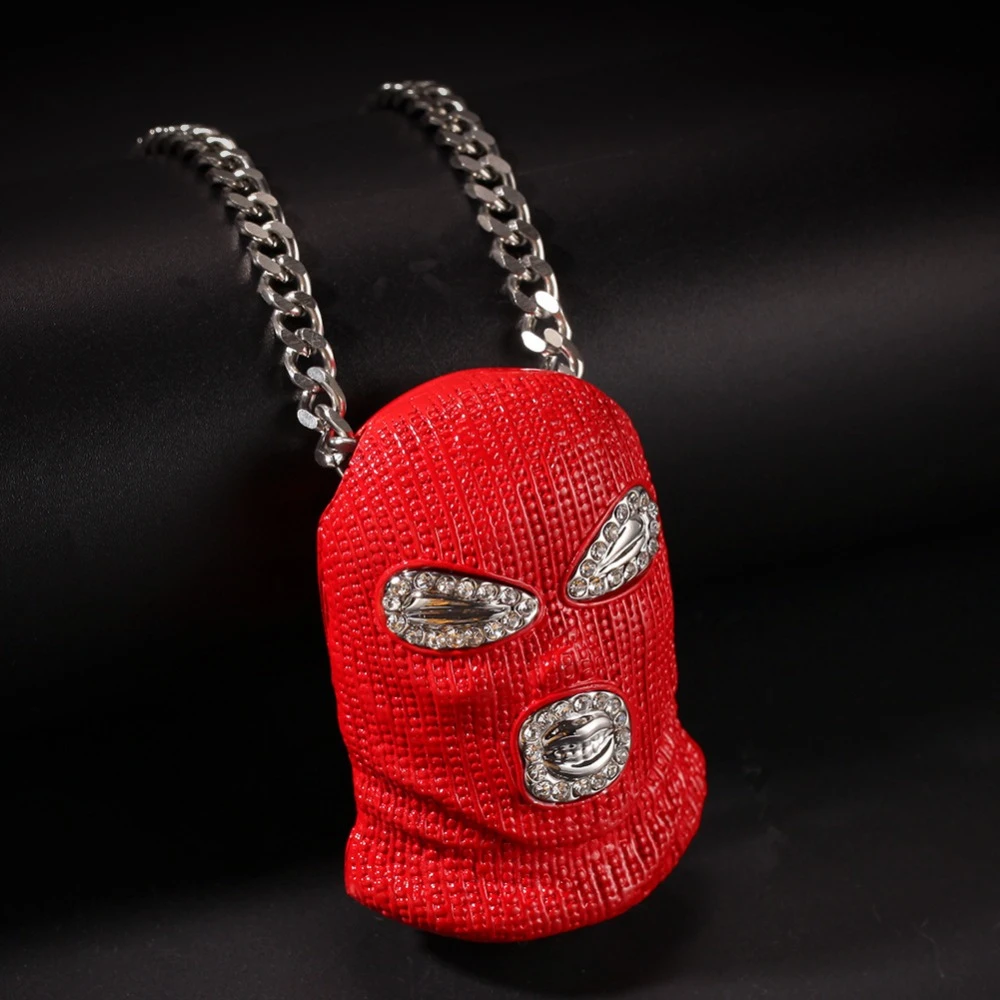 Hip Hop Red Color Csgo Cs Go Goonski Mask Pendants Necklace For Men ...