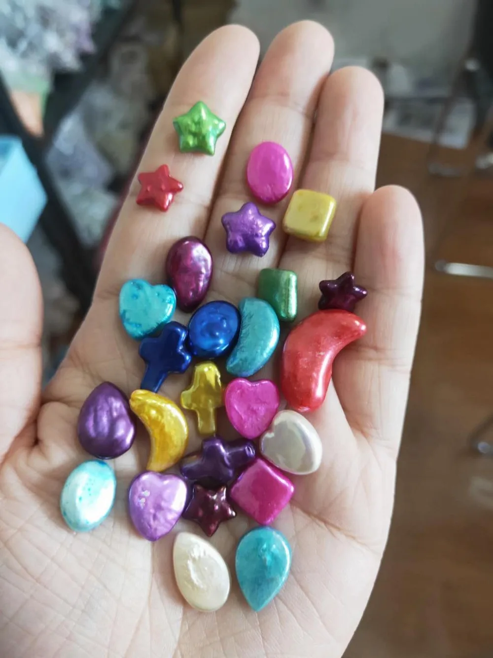 Star Pearl Moon Pearl Cross Pearl Heart Pearl Water Drop Random Colors ...