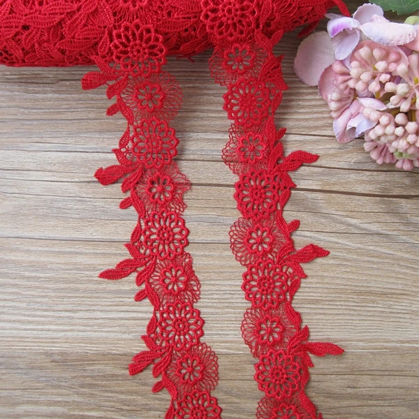 High Quality 10 yards red Lace Ribbon 5cm DIY Embroidered Lace Trim ...
