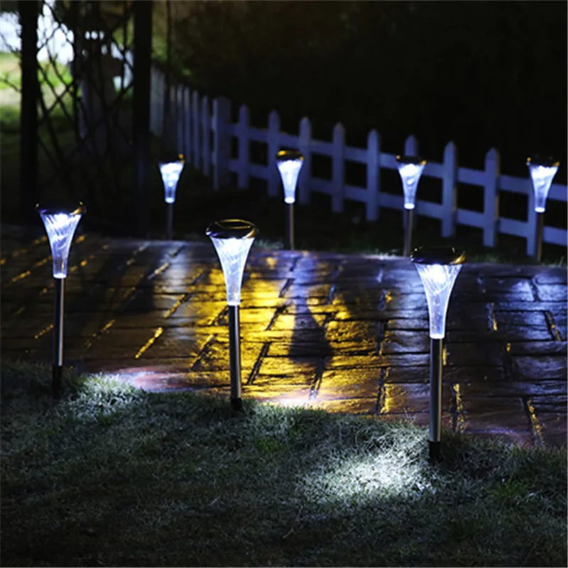 Mini LED Solar Inserted Lawn Lights Fairy New Year Garland Stainless ...
