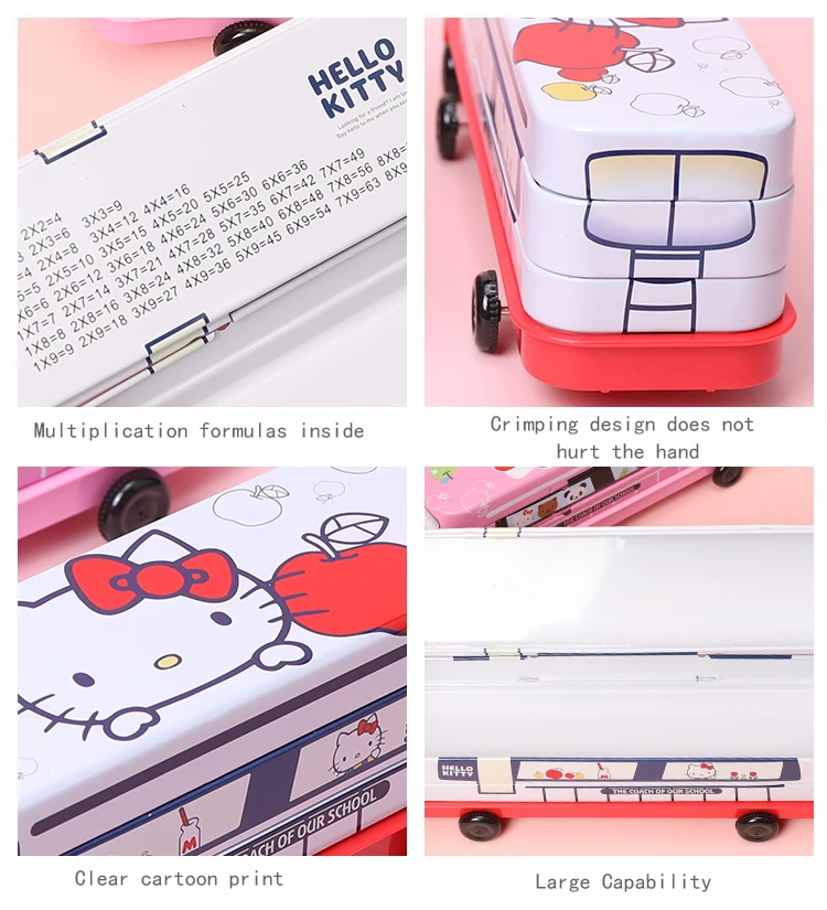 Hello Kitty Train Shaped Multi-Layer Pencil Case - KawaiiMerch.com