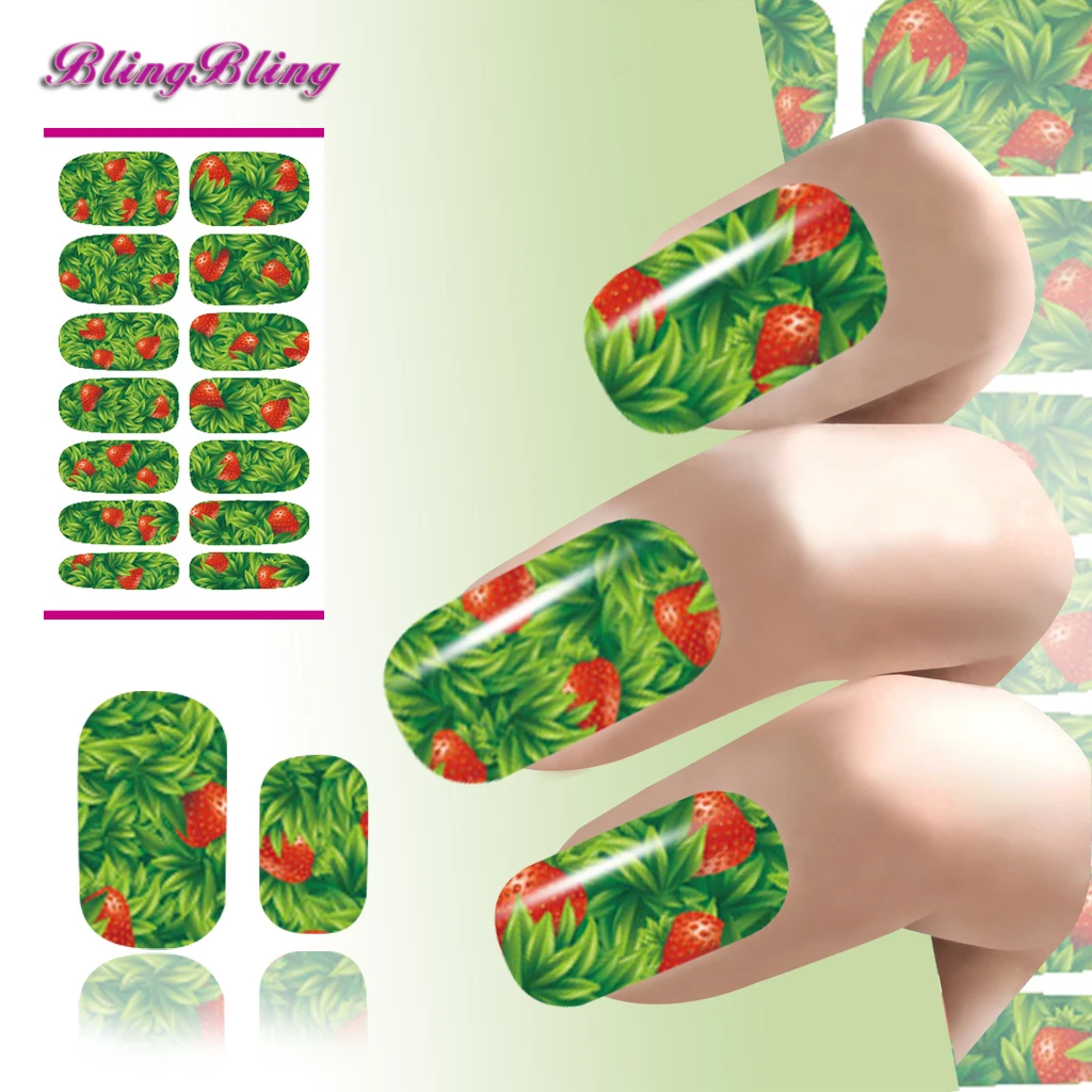 Blingbling Strawberry Fancy Water Decals Greed Nail Art Decoration ...