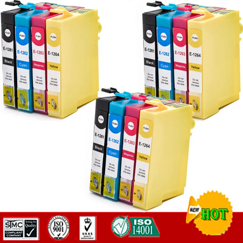 Совместимые чернильные картриджи для T1261 T1262 T1263 T1264 Подходит ...