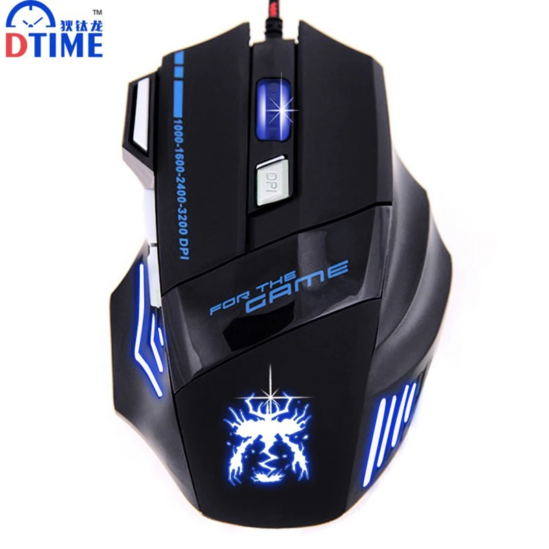 DTIME 7D USB Wired Game Mouse 3200DPI Optical Gaming Mice Gamer Mause ...