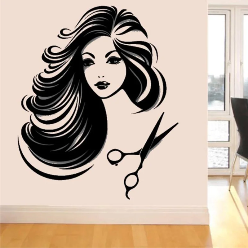 Calcomanía de pared de vinilo para niña, calcomanía Sexy para salón de ...