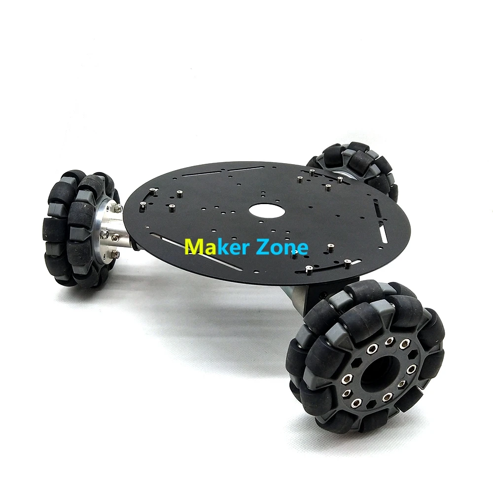 3wd 100mm Omni Wheels Robot Car Chassis, Stain Steel Frame .big Power ...