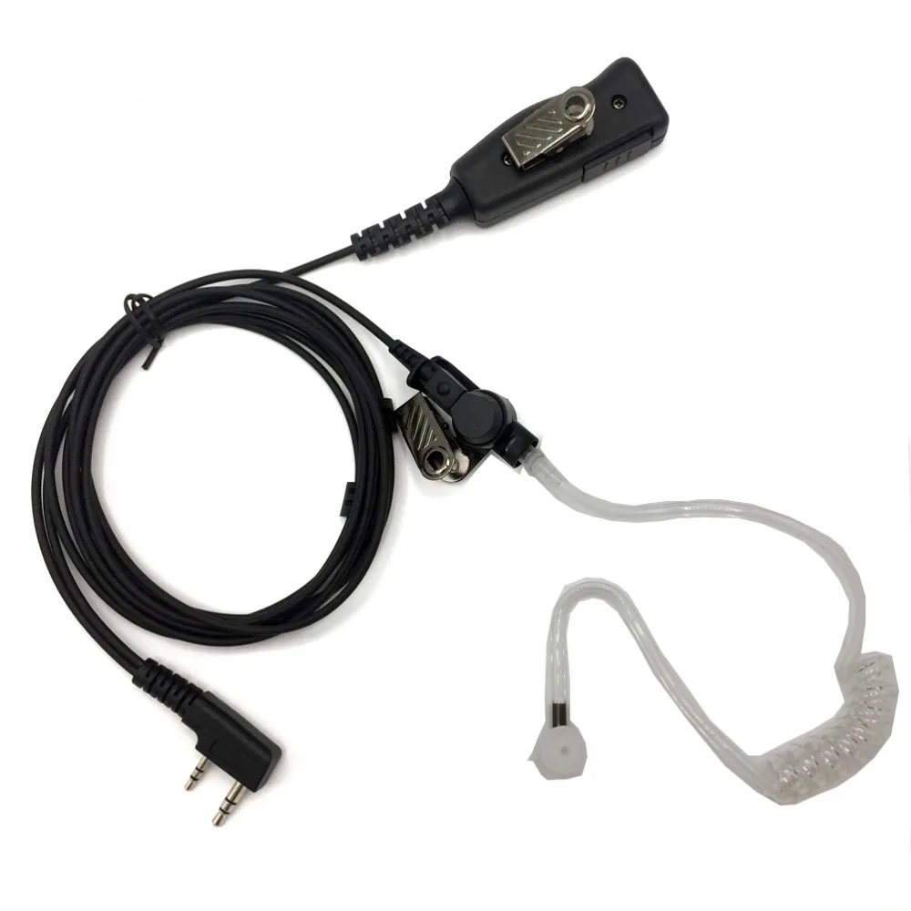 2 pin Professional PTT Covert Acoustic Tube Bodyguard FBI Earpiece ...