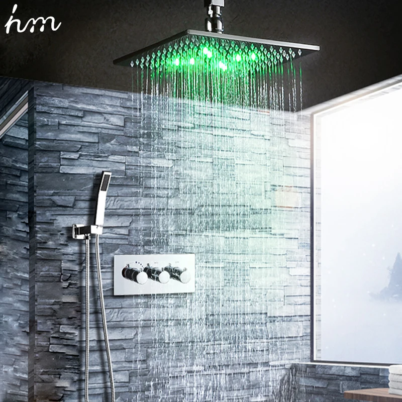 Badezimmerarmaturen Moderne Dusche Set LED Regen Dusche 10 ''Decke ...