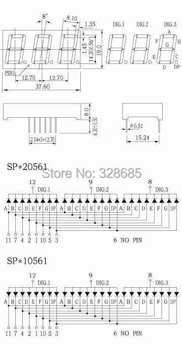 5641AS Red 4-Digit CC LED 7-Segment Display XLITX, 54% OFF