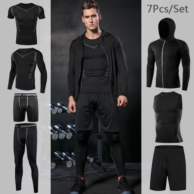 7 in 1 Men's Sports & Fitness Set - Men's Fitness Apparel, Performance ...