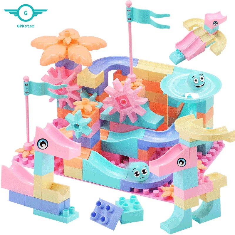 76 152PCS Marble Race Run Maze Ball Track Building Blocks Plastic ...