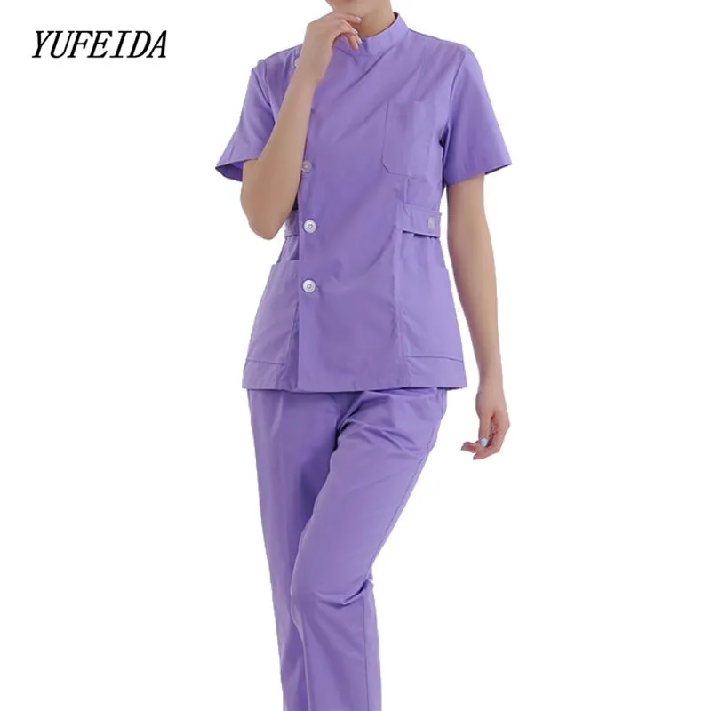 2017 Summer Women Hospital Medical Scrub Clothes Set Fashionable Design
