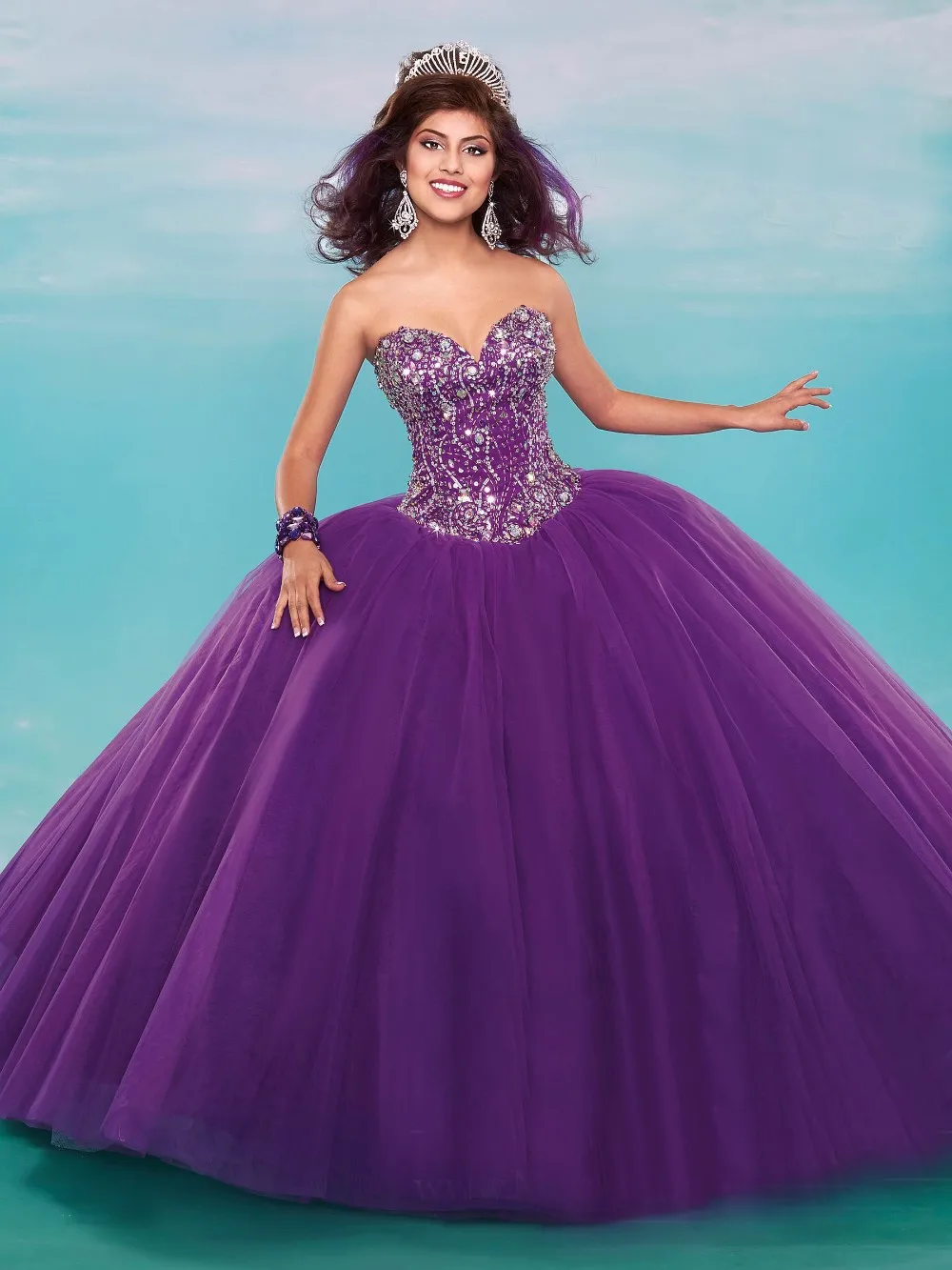 Roxo/Verde 2015 Princesa vestido de Vestidos Quinceanera Por 15 Anos ...