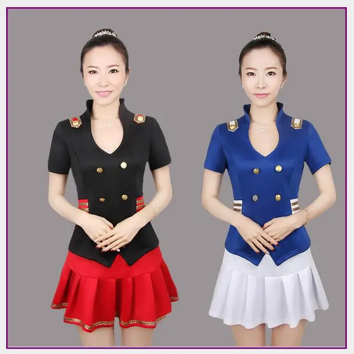 Dtwobros Sexy Erotic Exposed Waist Cosplay Stewardess Halloween Costume