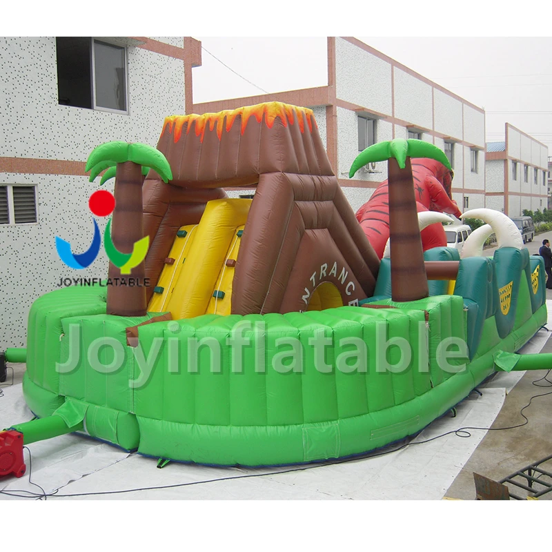 Outdoor giant dinosaur kids amusement park bouncer inflatable obstacle ...
