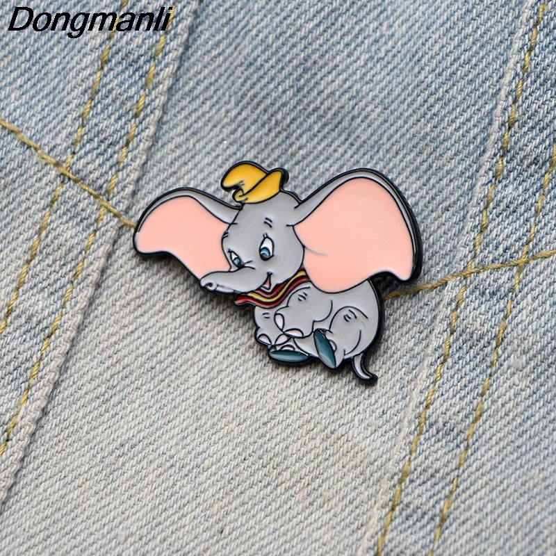 DMLSKY Dumbo Metal Enamel Pins Brooch For Dresses Backpack Badge ...
