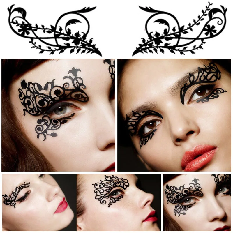 Fashion Hollow False Eye Lashes Stickers Fake Eye Lashes Crystal False ...