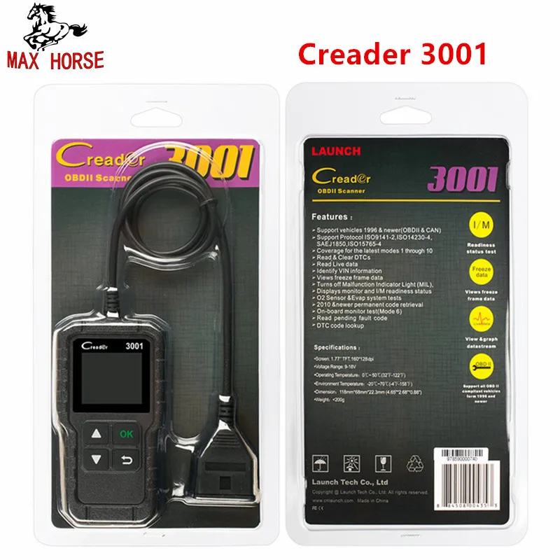 LAUNCH X431 Creader 3001 Full OBD2 OBDII Code Reader Scan tools OBD 2 ...
