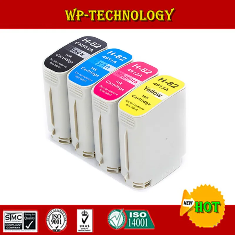 4X For HP82 Compatible Ink Cartridge For HP Designjet 10ps 20ps 120nr ...