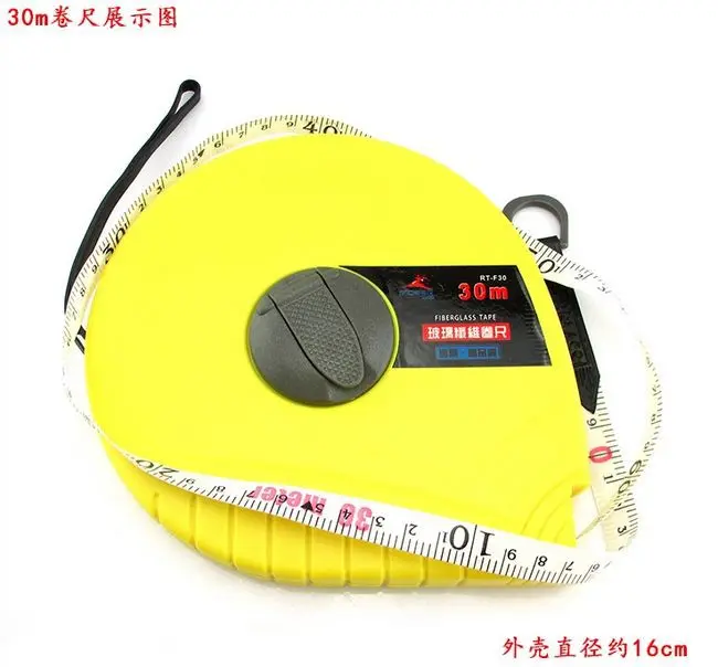 R'deer 30m Imported Fiber Leather Measuring Tape Yellow Case No.rt-f30 ...