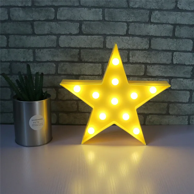 3D Star Night Light LED Cute Star Led Lamp Nightlight Star Shaped LED ...