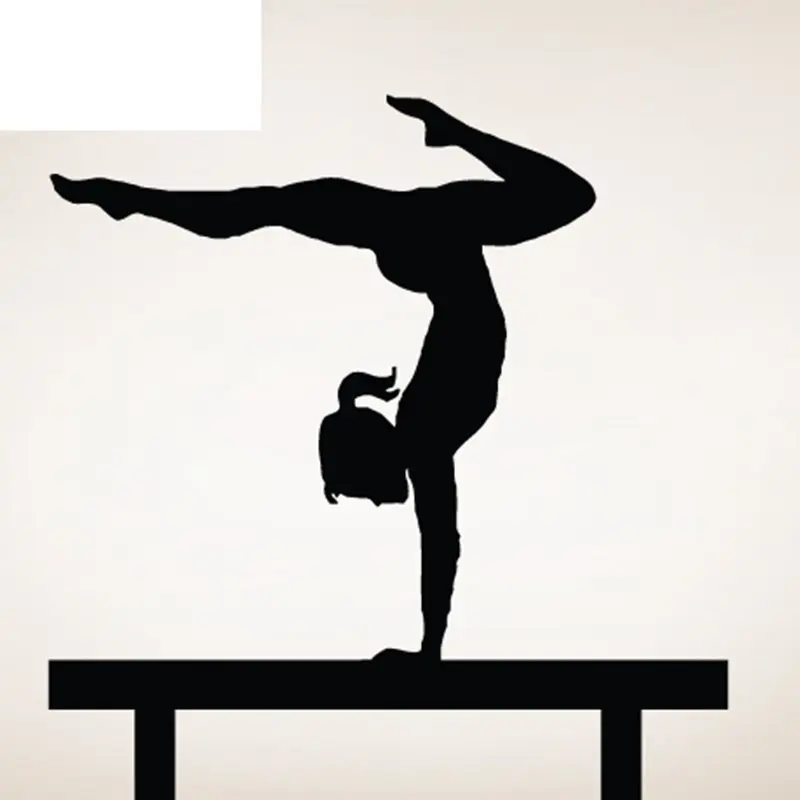 Gym Sticker Balance Beam Fitness Decal Body building Posters Vinyl Wall ...