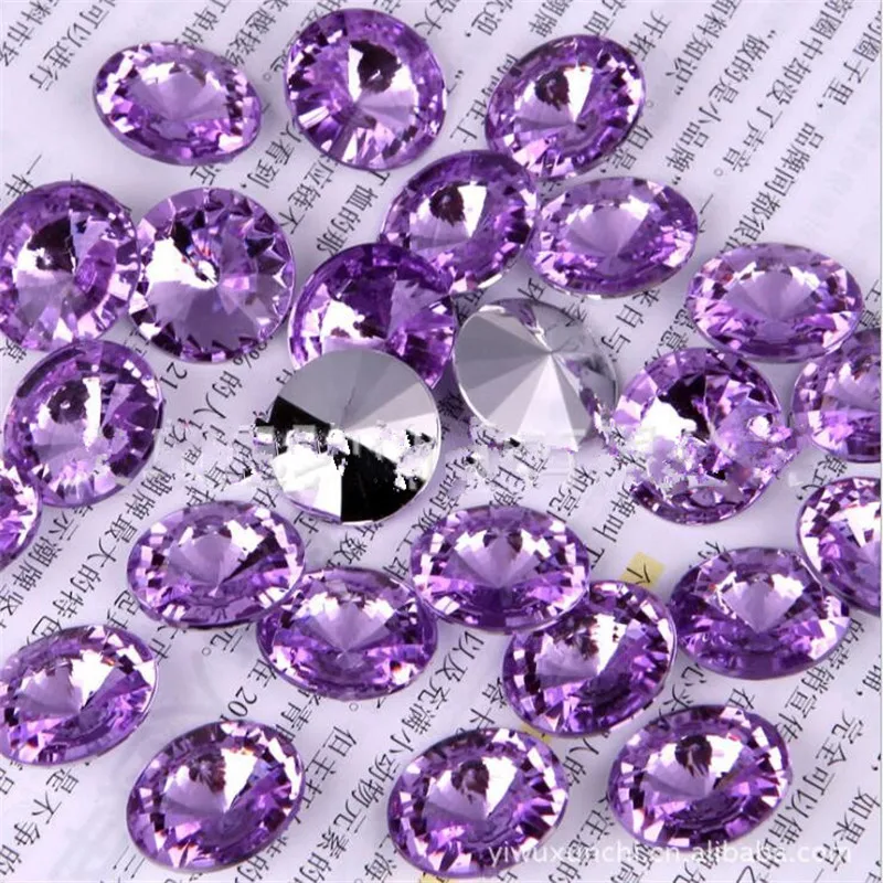 6mm-30mm Loose Diy Bling Lt Purple Color Satellite Faceted Acrylic ...