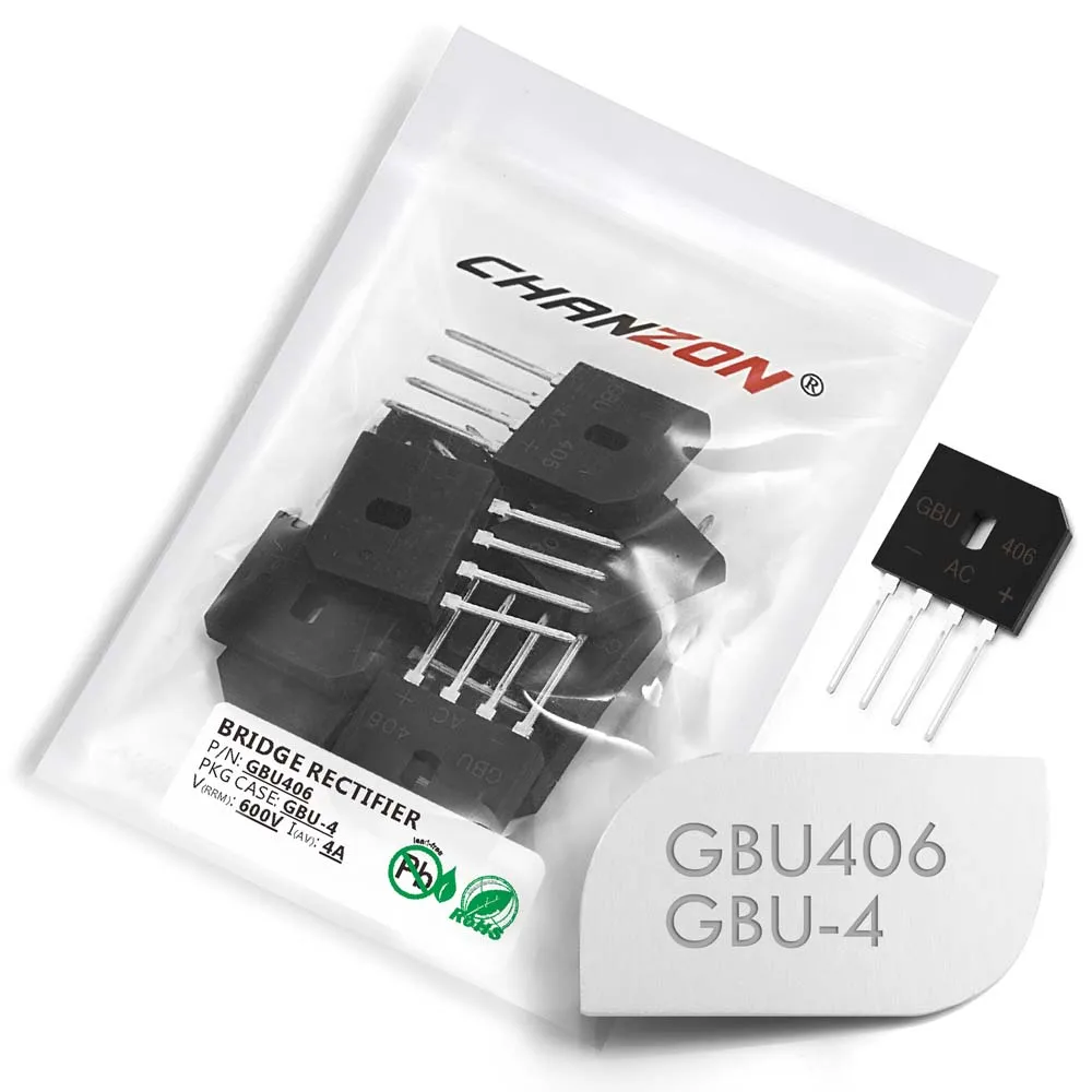 10 Pcs Gbu406 Bridge Rectifier Diode 4a 600v Gbu 4 Sip 4 Single Phase Full Wave 4 Amp 600 Volt