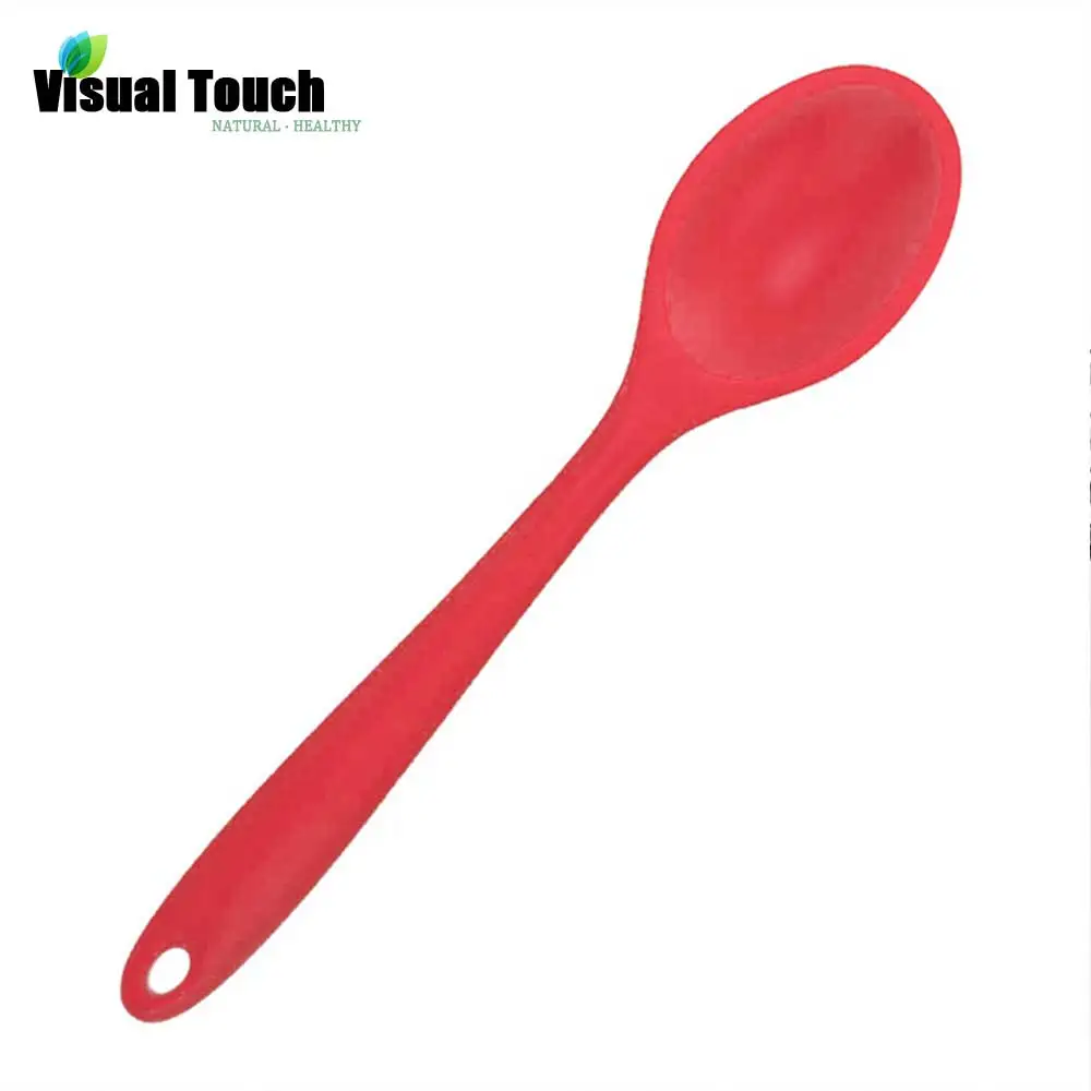 Visual Touch Silicone Spoons 28cm for Cooking Long Handle Spoon Kitchen ...