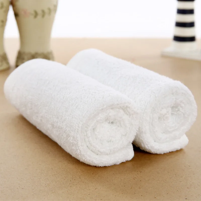 10pcs High Quality Cotton Thin Hotel Face Towel White Disposable Beauty