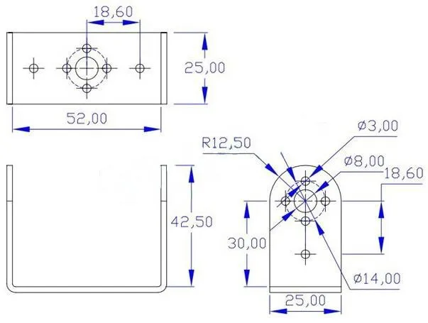 China Low Price 1set 2 DOF Short Pan And Tilt Servos Bracket Sensor ...