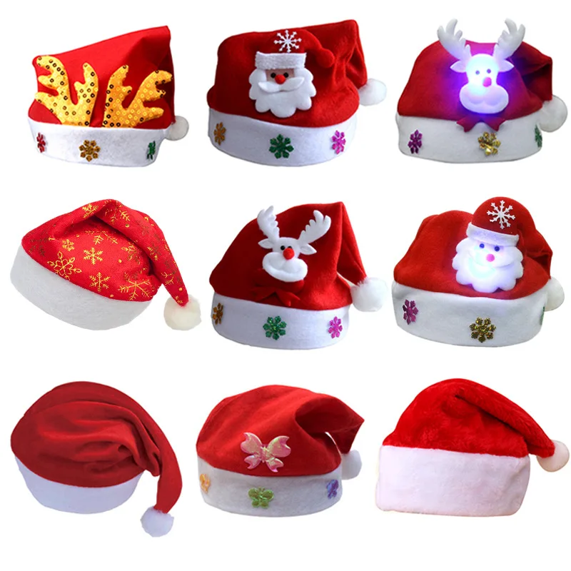 LED Flashing Christmas Hat Santa Reindeer Hat New Year Hat For Children Party Props Decorations led-flashing-christmas-hat-santa-reindeer-hat-new-year-hat-for-children-party-props-decorations